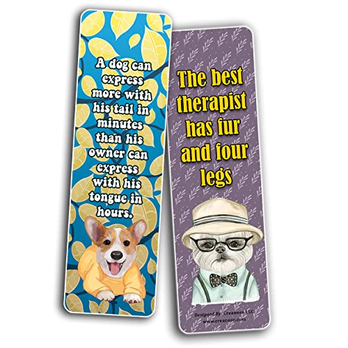 Creanoso Dog Lover Quotes Bookmarks (10 Sets x 6 Cards) – Daily Inspirational Card Set – Interesting Book Page Clippers – Great Gifts for Kids and Teens