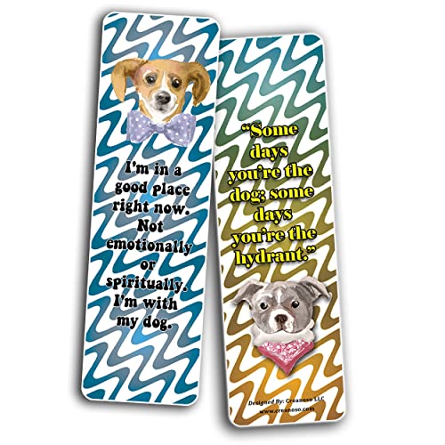 Creanoso Dog Lover Quotes Bookmarks (10 Sets x 6 Cards) – Daily Inspirational Card Set – Interesting Book Page Clippers – Great Gifts for Kids and Teens