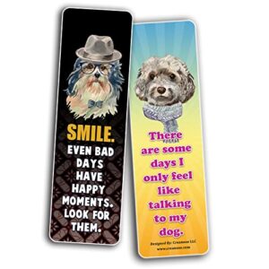 Creanoso Dog Lover Quotes Bookmarks (10 Sets x 6 Cards) – Daily Inspirational Card Set – Interesting Book Page Clippers – Great Gifts for Kids and Teens