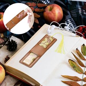 20 Pcs Leather Resin Bookmark Holder 5.9 x 1.8 Inches PU Leather Bookmark Sleeves DIY Leather Bookmarks Blank Display Cards for Bookmark Wrapping Small Business Packaging Supplies Party Favor Gift