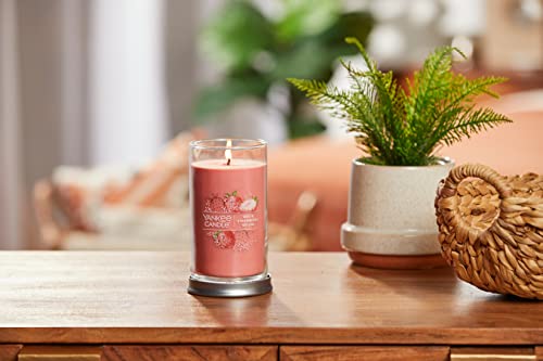 Yankee Candle White Strawberry Bellini Signature Medium Pillar Candle, 14.25oz,