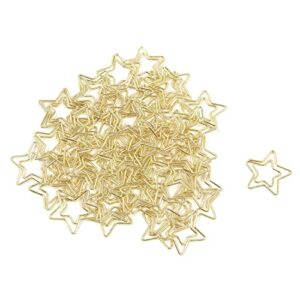 Nicerity 50 Pcs Cute Star Shaped Bookmark Clips Paper Clip Bookmark for Office, School, Home- Gold