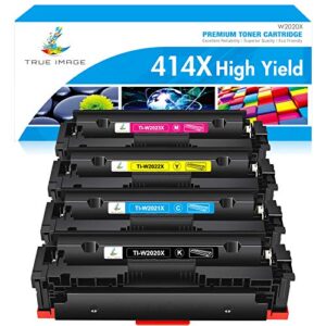 true image compatible toner cartridge replacement for hp 414x w2020x 414a for hp color pro mfp m479fdw m454dw m454dn m479fdn printer toner high yield (black cyan yellow magenta, 4-pack)