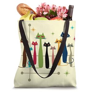 Vintage Retro Mid-Century Modern Look Cats 50s 60s Style Tote Bag