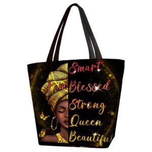 women tote bags african american black woman satchel handbags afro black girl shoulder bag for beach work gym