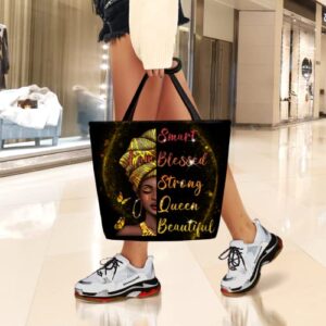 Women Tote Bags African American Black Woman Satchel Handbags Afro Black Girl Shoulder Bag For Beach Work Gym