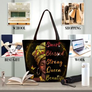 Women Tote Bags African American Black Woman Satchel Handbags Afro Black Girl Shoulder Bag For Beach Work Gym