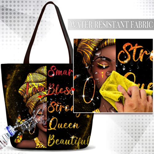 Women Tote Bags African American Black Woman Satchel Handbags Afro Black Girl Shoulder Bag For Beach Work Gym