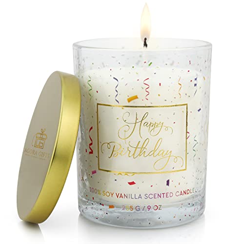 Happy Birthday Candle, Friend Birthday Gifts for Women, Friendship Candle, Gift for Mom, Sister, Friend, Funny Birthday Candle, Vanilla Birthday Cake Scented Candle, 90z. Soy Candle