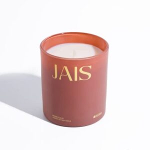 bjerg candles- premium and contemporary scented soy wax candle 8.11 oz (bjerg jais – rose & oud scent)