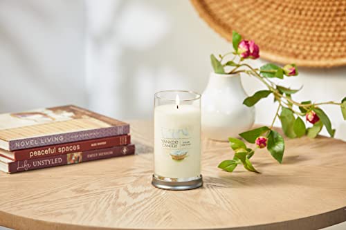 Yankee Candle Clean Cotton Signature Medium Pillar Candle, 14.25oz, White