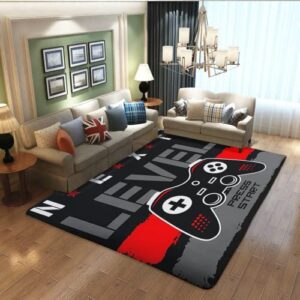 rui＆tong gaming room decor rug for video gamer area game bedroom living rugs washable, 24x36 inches (60x90 cm)