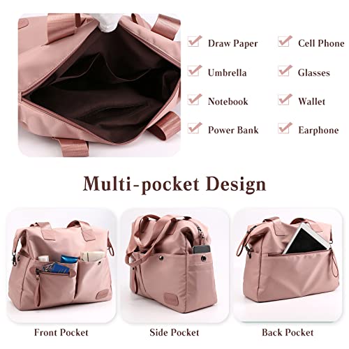 CORIOS Women Shoulder Bag Nylon Handbag Casual Top Handle Bag Multi Pocket Crossbody Bag Waterproof Messenger Bag Lightweight Tote Bag Hobo Bag for Shopping Work Party Travel School Black