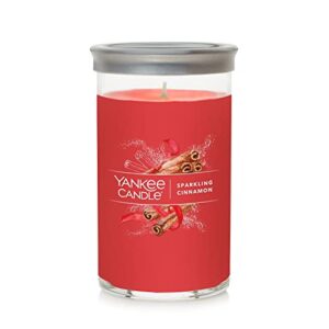 yankee candle sparkling cinnamon signature medium pillar candle, 14.25oz