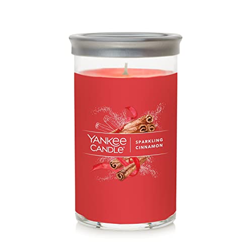 Yankee Candle Sparkling Cinnamon Signature Medium Pillar Candle, 14.25oz