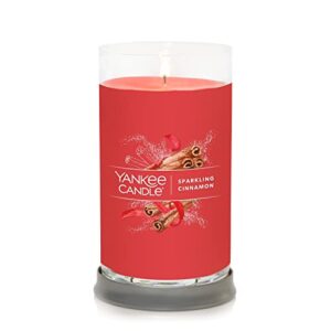 Yankee Candle Sparkling Cinnamon Signature Medium Pillar Candle, 14.25oz