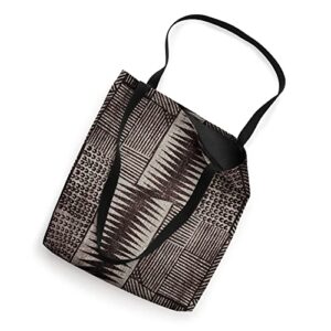 Black Tan Colorful Tribal African Pattern Tote Bag