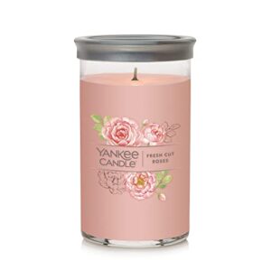 yankee candle fresh cut roses signature medium pillar candle, 14.25oz