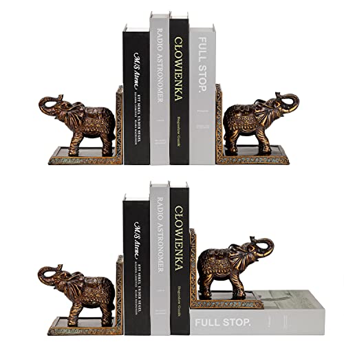 Elephant Book Ends for Shelves, Cute Bookends to Hold Books Heavy Duty, Book Ends Decorative for Home Decoration