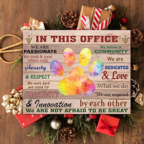 Motivational Veterinary Art Wall Decor in this Veterinary Office Quotes Canvas Print Farmhouse Framed Painting for Veterinarian Home Office Wall & Tabletop Decor