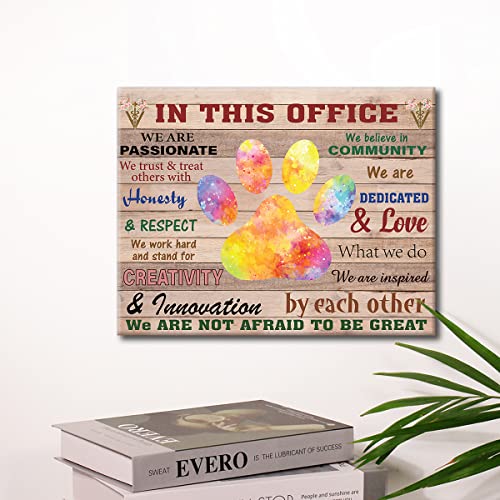 Motivational Veterinary Art Wall Decor in this Veterinary Office Quotes Canvas Print Farmhouse Framed Painting for Veterinarian Home Office Wall & Tabletop Decor