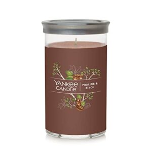 yankee candle praline & birch signature medium pillar candle, 14.25oz