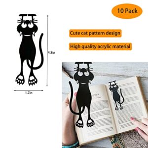 10 Pack Curious Cat Bookmark for Cat Lovers - Cat Paw Bookmarks - Cute Animal Book Markers Set for Book Reading Lovers - Cat Book Page Markers - Funny Office School Supplies Gift