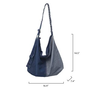 Yohora Shoulder Bag for Women Denim Crossbody Bag Casual Lightweight Shopper Handbag for Teen Girls