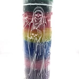 Holy Death (Santa Muerte) 7 Day Candle- Santisima Muerte Vela, Santisima Muerte - Holy Death Candle, Goth Decor, Candle, Green,red,yellow,blue,black