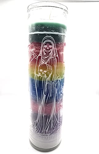 Holy Death (Santa Muerte) 7 Day Candle- Santisima Muerte Vela, Santisima Muerte - Holy Death Candle, Goth Decor, Candle, Green,red,yellow,blue,black