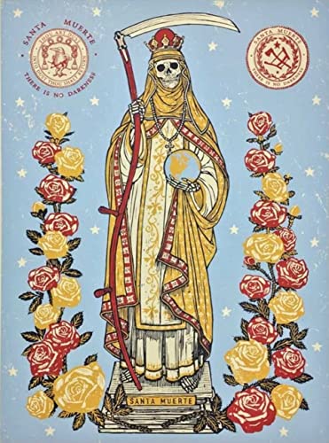 Holy Death (Santa Muerte) 7 Day Candle- Santisima Muerte Vela, Santisima Muerte - Holy Death Candle, Goth Decor, Candle, Green,red,yellow,blue,black