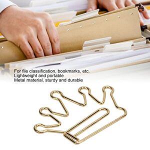 100Pcs Crown Shape Paper Clips Gold Creative Bookmarks Note Clip Marking Document Organizing Clip Stationery Supplies(#1)