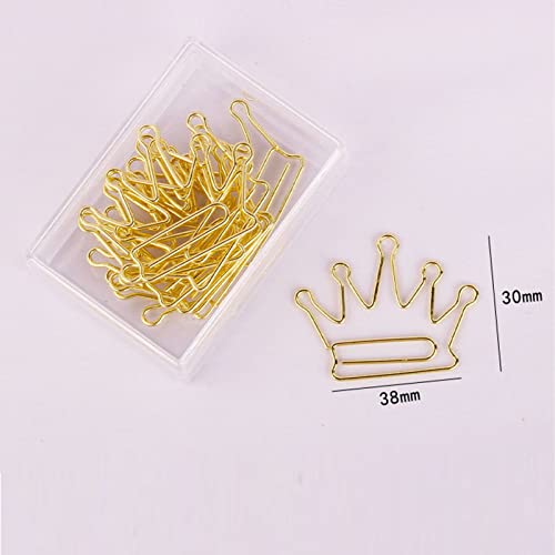 100Pcs Crown Shape Paper Clips Gold Creative Bookmarks Note Clip Marking Document Organizing Clip Stationery Supplies(#1)