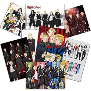 epanda tokyo anime merch revengers poster,hanagaki takemichi posters art print for kids boy bedroom living room home wall decor,set of 8 pcs,11.5×16.5 inches