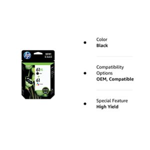 HP 61xl Black High Yield and Tri-Color Standard Yield Ink Combo Pack