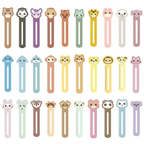 CIEMODA 90 Pieces Animals Bookmarks Cute Funny Cartoon Bookmarks Animal Theme Kid Book Mark with Scales for Kids Teen Boys Girls Students Reading Stationery Gift Ideas