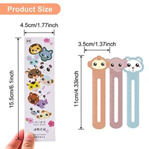 CIEMODA 90 Pieces Animals Bookmarks Cute Funny Cartoon Bookmarks Animal Theme Kid Book Mark with Scales for Kids Teen Boys Girls Students Reading Stationery Gift Ideas