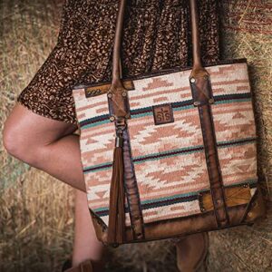 STS Ranchwear Women's Western Style Aztec Pattern Palomino Serape Shoulder Tote Handbag with Concealed Carry Pocket