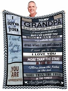 cobakuey grandpa gifts from granddaughter,fathers day unique gifts for grandpa,grandpa birthday gifts,grandpa throw blanket,best gifts for grandpa,christmas thanksgiving gifts for grandpa 60″x50″