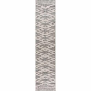 Tigris Collection Nikea Geometric Southwestern Farmhouse Living Room Bedroom Dining Room Area Rug - Vintage Distressed - Boho Aztec Tribal Pattern - Ivory, Beige, Gray - 7'10" x 10'