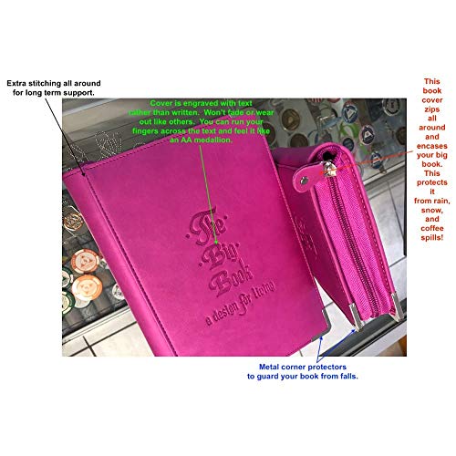 Study Edition Big Book with Pink AA Bookcover with Big Book Study Edition of Alcoholics Anonymous Included You Get Both