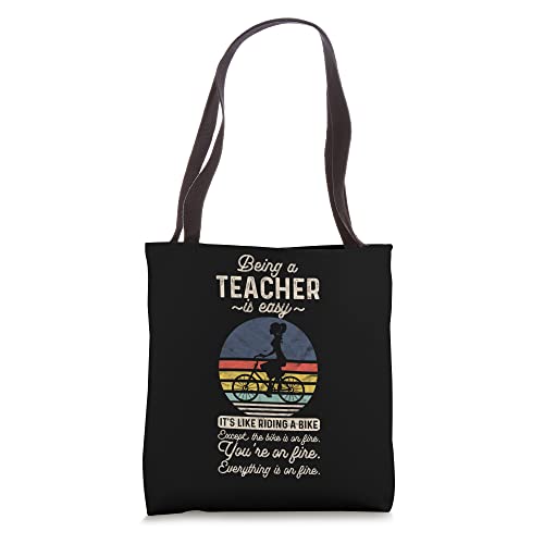 Being A Teacher Is Easy It's Like Riding A Bike, Teaching Tote Bag