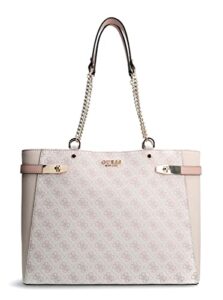 guess zadie logo girlfriend tote powder logo one size