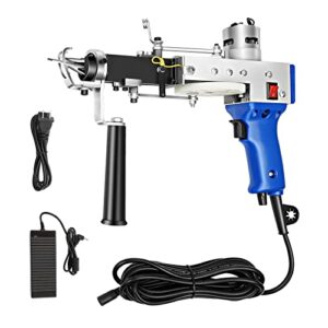 tufting gun, carpet weaving machine, 2 in 1 cut and loop pile electric tufting gun, 5-45 stitches/s high speed rug gun, 4-19mm adjustable pile height, hand tufting gun for handmade diy (tufting cloth)