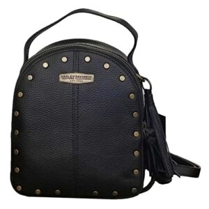 harley-davidson women’s midnight rider leather convertible backpack – black