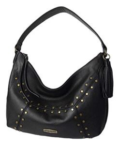 harley-davidson women’s midnight rider genuine leather hobo purse – black