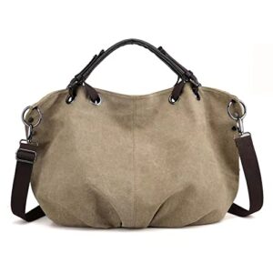 eamom extra large crossbody bags for women handbag hobo bag canvas purse women’s clutch handbags shoulder purse (deep khaki)