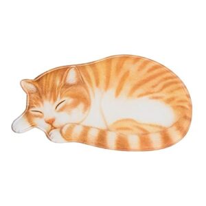 cute sleeping cat shaped bedroom area rug non-slip floor mat cute sleeping cat shaped area rug mats tabby cat art floor carpet vintage cute cat kitten area rugs for living room bedroom home decor