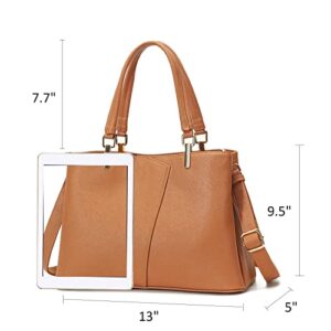 KouLi Buir Hobo Bags for Women Large PU Leather Purses and Handbags Shoulder Bags Ladies Crossbody Satchel Purse Top Handle Tote Bag (Brown)