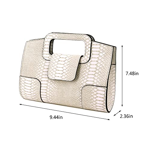 Naimo Snakeskin Evening Bag Crocodile Handbag Tote Top Handle Satchel Shoulder Bag Retro PU Leather Clutch Purse